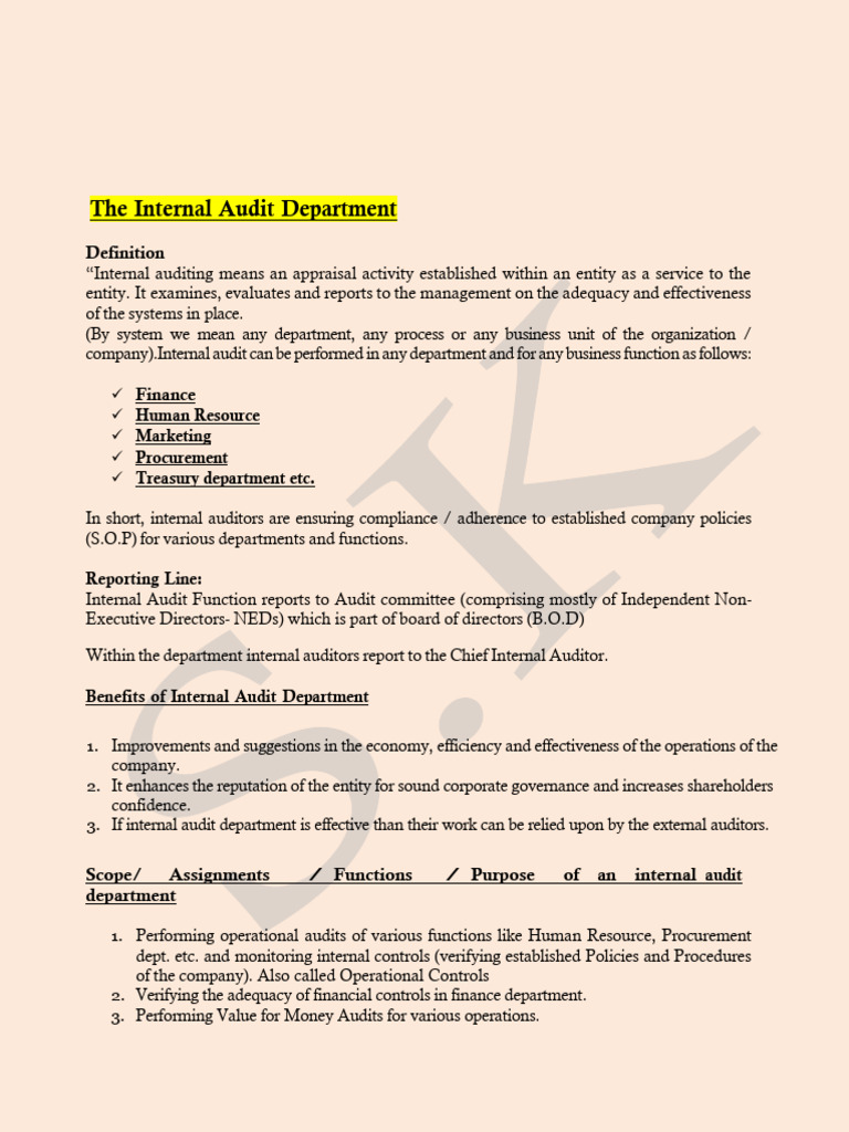 ACCA F8 Summary Internal Audit, 610 & 620 by SK | PDF | Audit ...