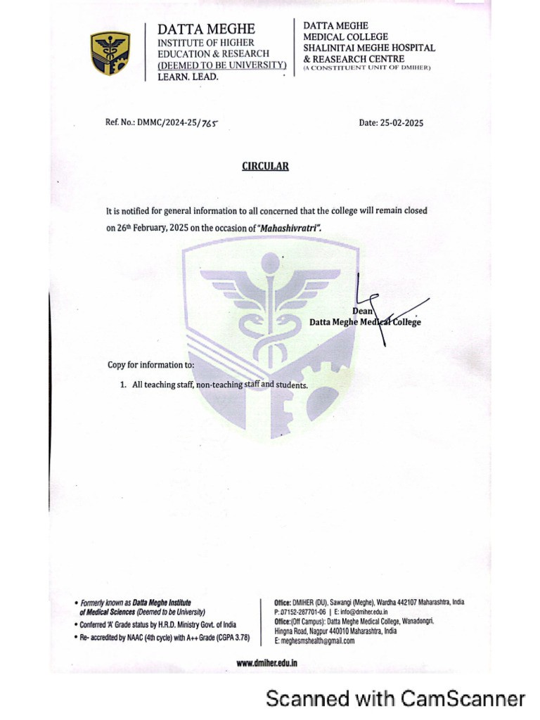 Holiday Circular. | PDF