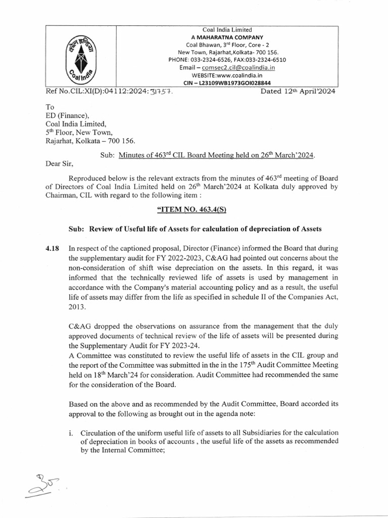 CIL Board Meeting Minutes - April 2024 | PDF | Accounting | Business