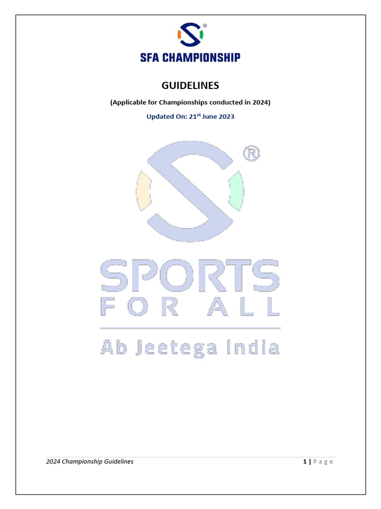 SFA Championship Guidelines Football | PDF | Track And Field | Archery