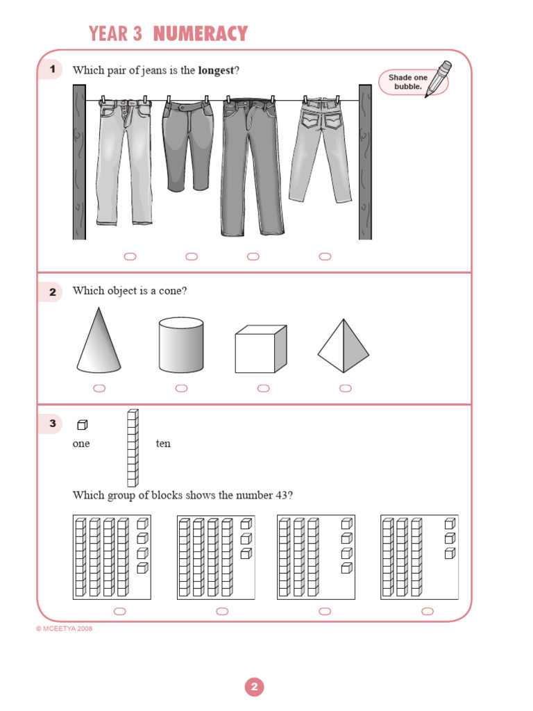 IN 3 Numeracy Practice Paper 8 | PDF