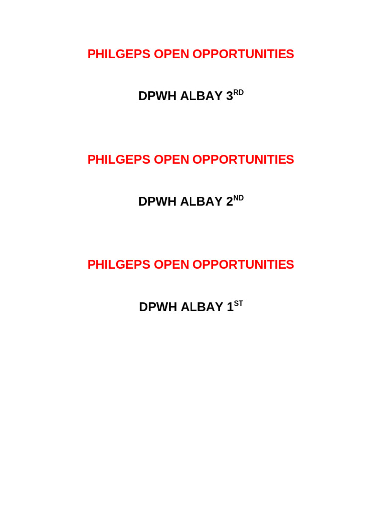 Philgeps Open Opportunities | PDF