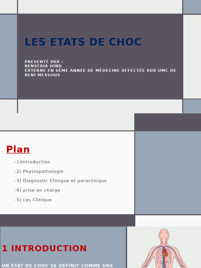 Les Etats de Choc | PDF | État de choc circulatoire | Sang