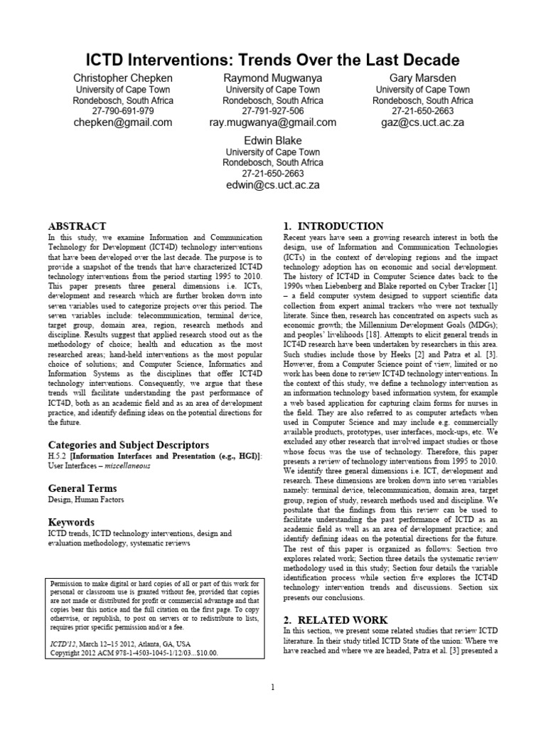 ICTD Interventions- Trends Over the Last Decade | PDF | Computer ... ICTD Interventions- Trends Over the Last Decade | PDF | Computer ...