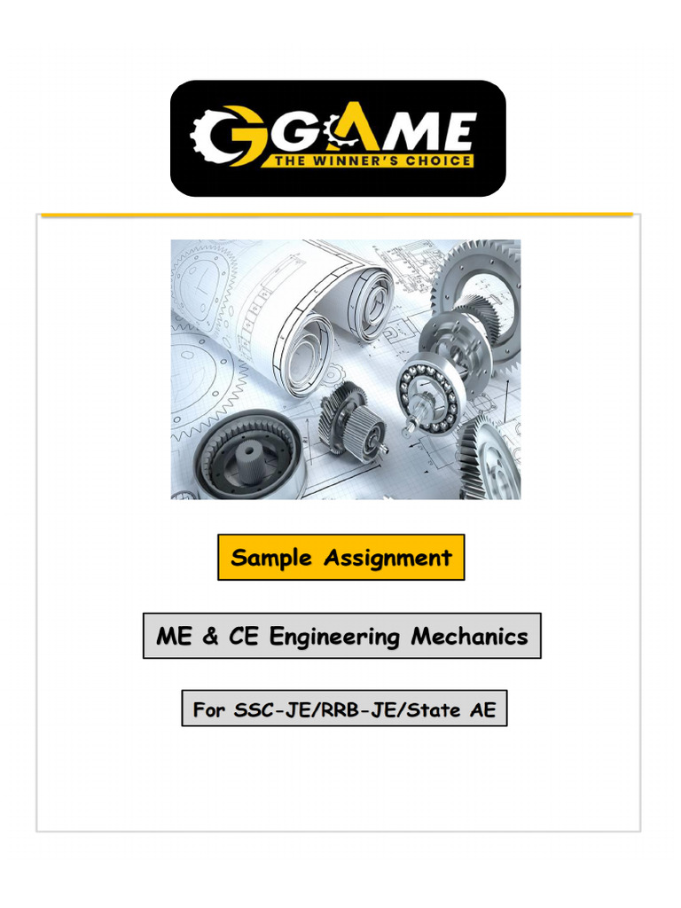 Engineering Mechanics - Sample Assignment - SSC JE | PDF | Force | Collision