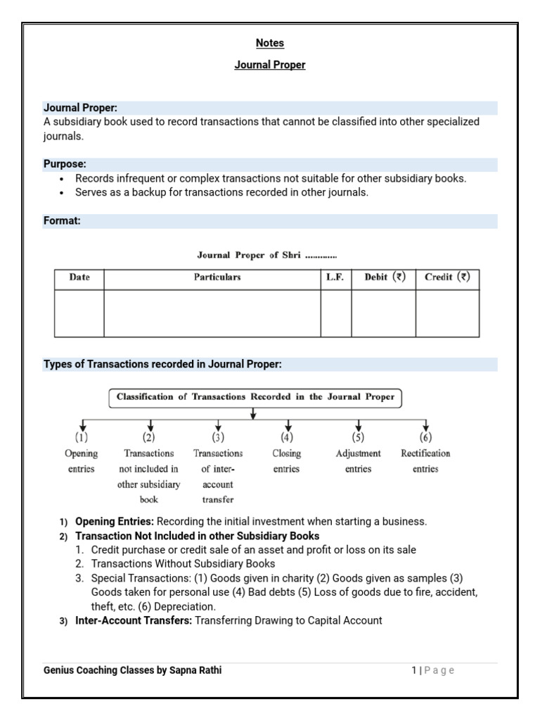 Understanding Journal Proper in Accounting | PDF