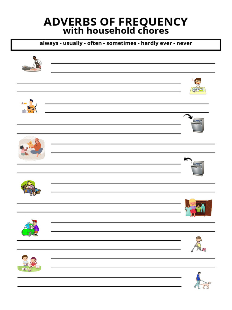 Adverbs of Frequency in Chores | PDF