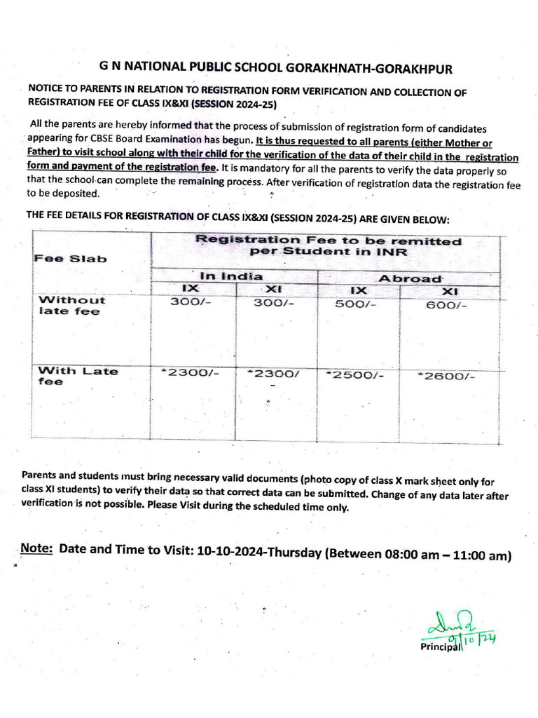 Notice For Class IX and XI | PDF