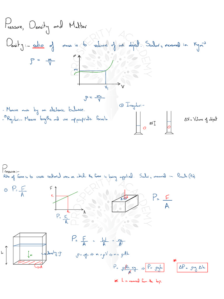 Pressure, Density and Matter) | PDF