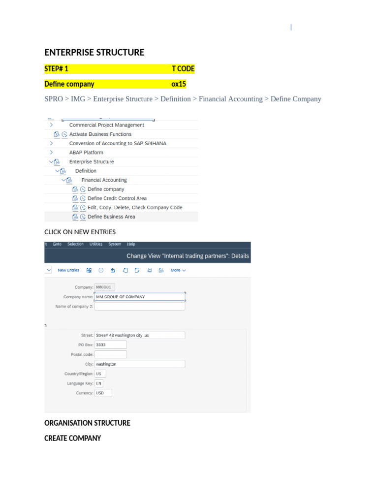 ENTERPRISE STRUCTURE & VARIANTS docx | PDF | Financial Accounting ...
