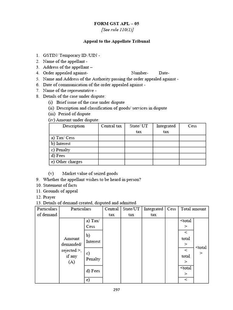 FORM_GST_APL_05 | PDF | Taxes | Debits And Credits