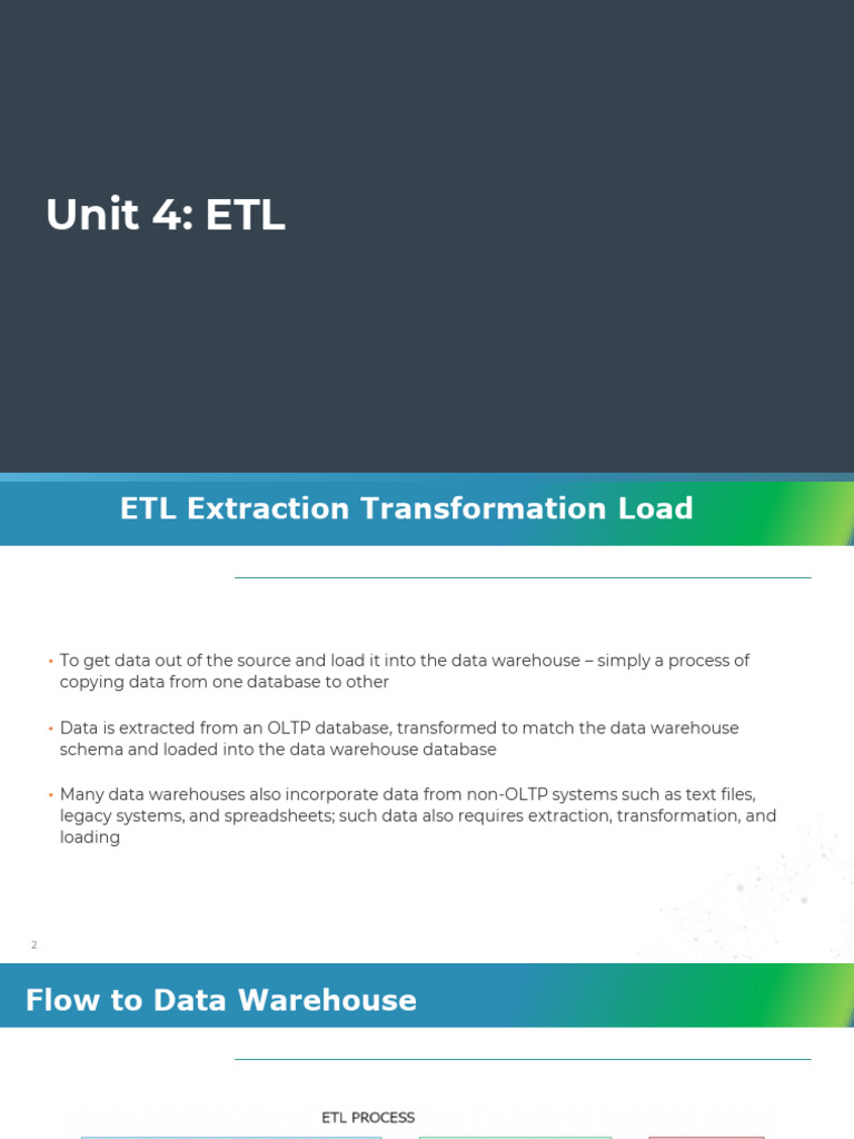 Unit 4 Extraction Transformation and Loading | PDF | Data Warehouse ...