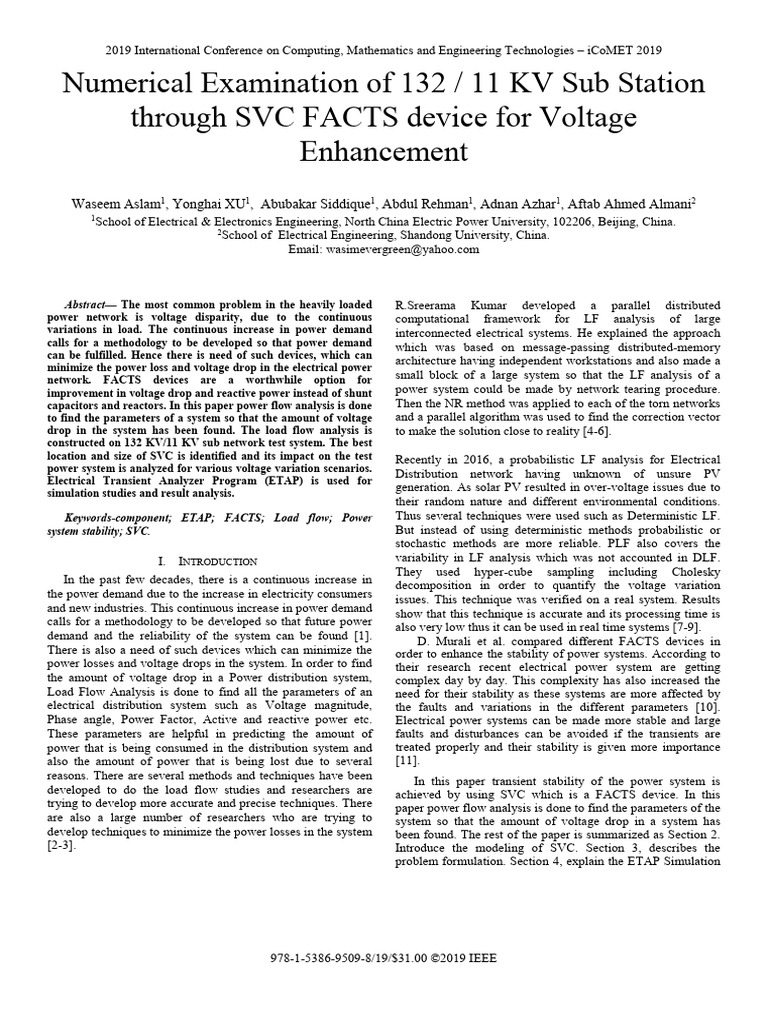 SVC Journal Icomet.2019.8673527 | PDF | Physical Quantities | Power ...