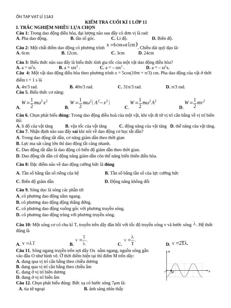 Đề Ôn Tập Hk 1 (Đề 7 Hs) | PDF