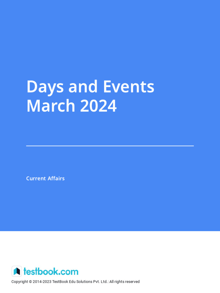 Days and Events March 20243 | PDF