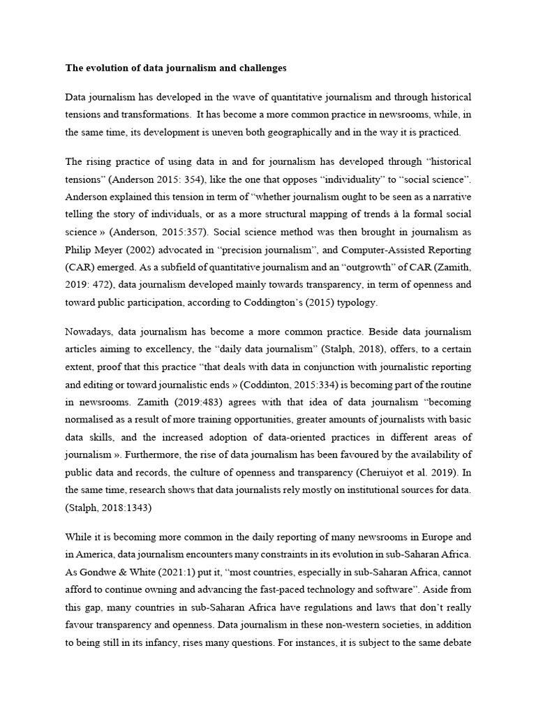 Data Journalism: Evolution and Challenges | PDF | Journalism | Data