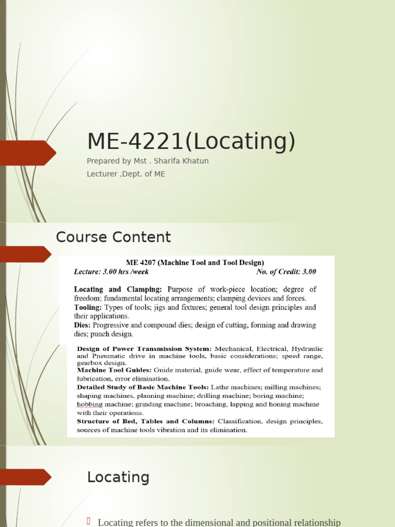 1 Locating | PDF | Machining | Rotation