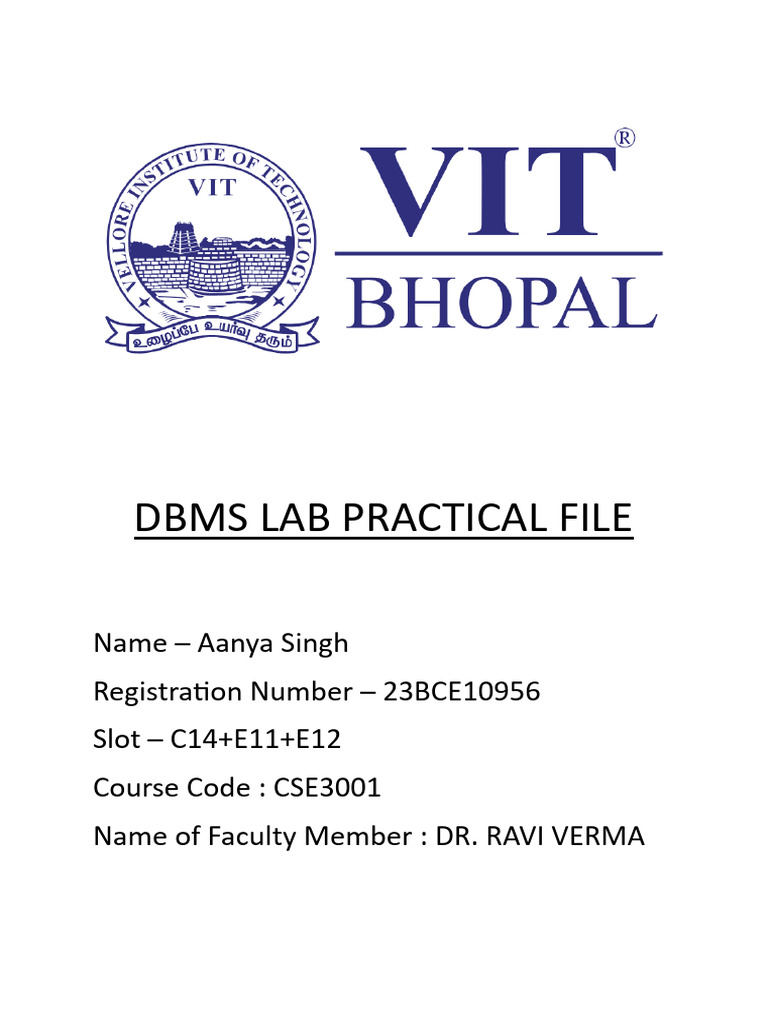 Dbms Lab Practical File | PDF | Database Index | Information Technology ... Dbms Lab Practical File | PDF | Database Index | Information Technology ...
