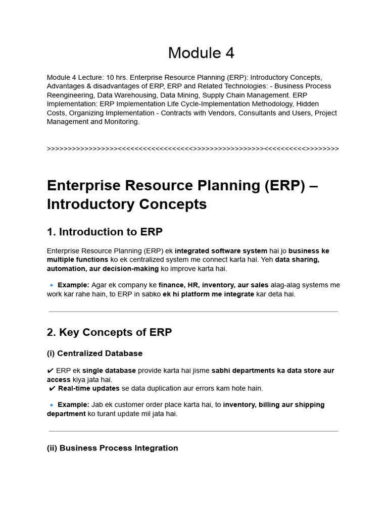 ERP: Concepts, Benefits, and Challenges | PDF | Data Warehouse ...