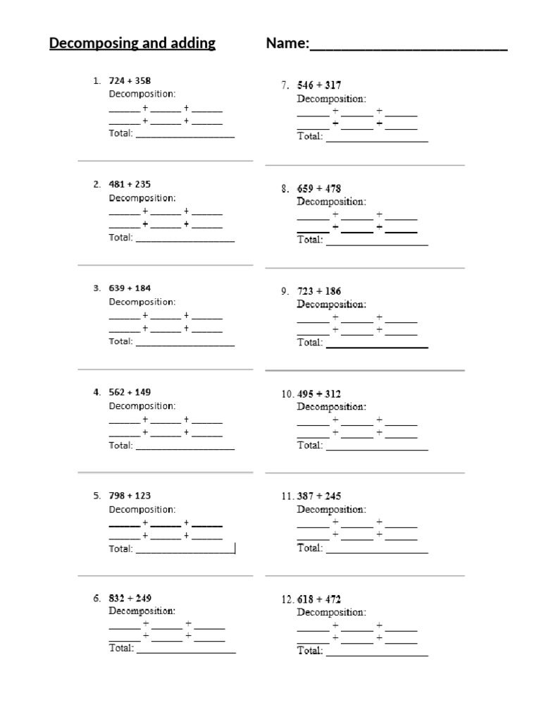 Decomposing numbers | PDF