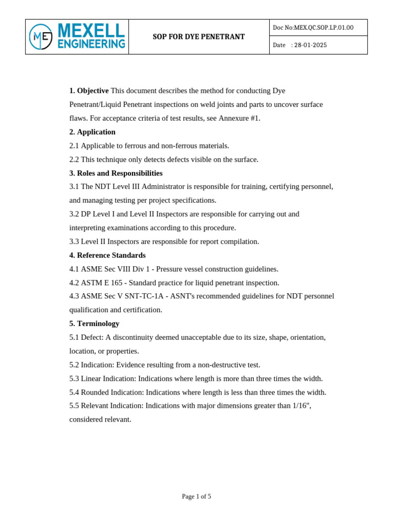 DP Procedure | PDF | Nondestructive Testing | Business Process
