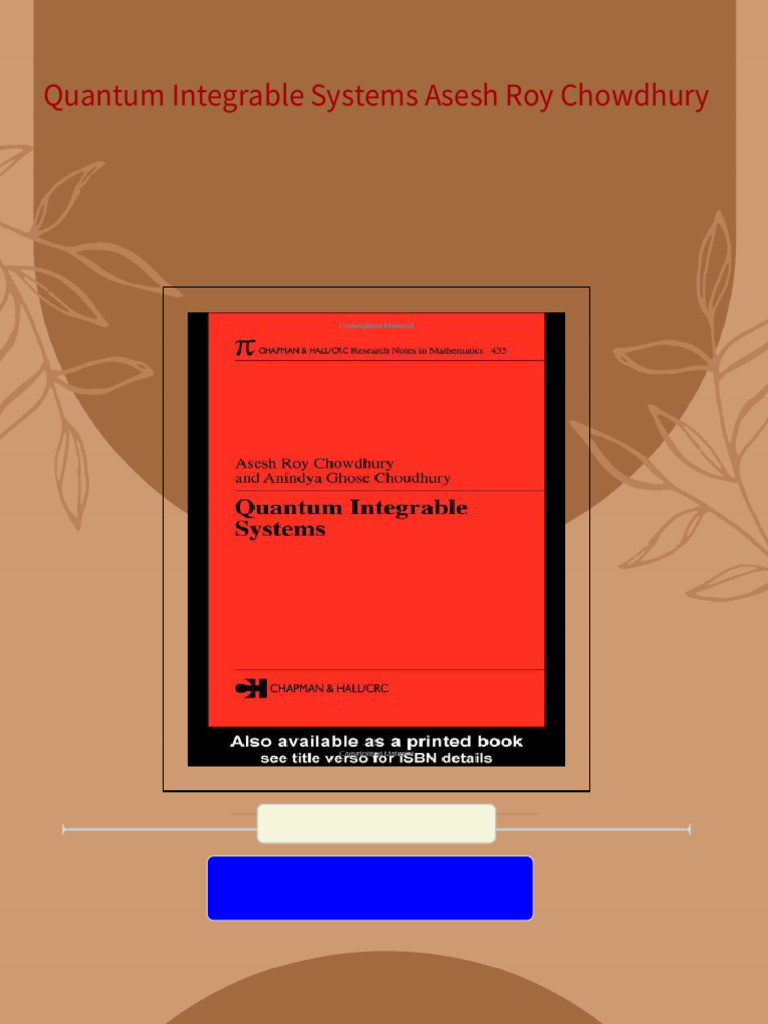 2307quantum Integrable Systems Asesh Roy Chowdhury - Download The Full ...