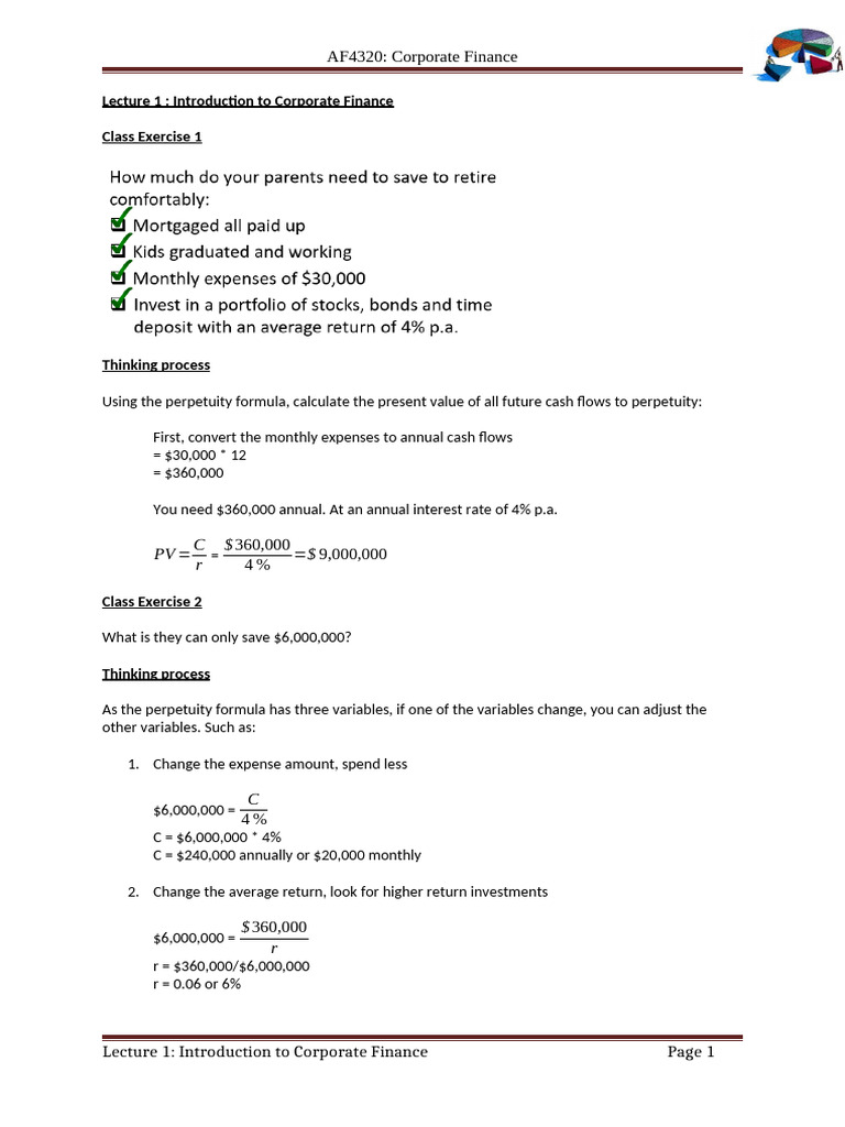 AF4320 - L1 - Class Ex and Quiz v0.6 (Publ) | PDF | Dividend | Debt