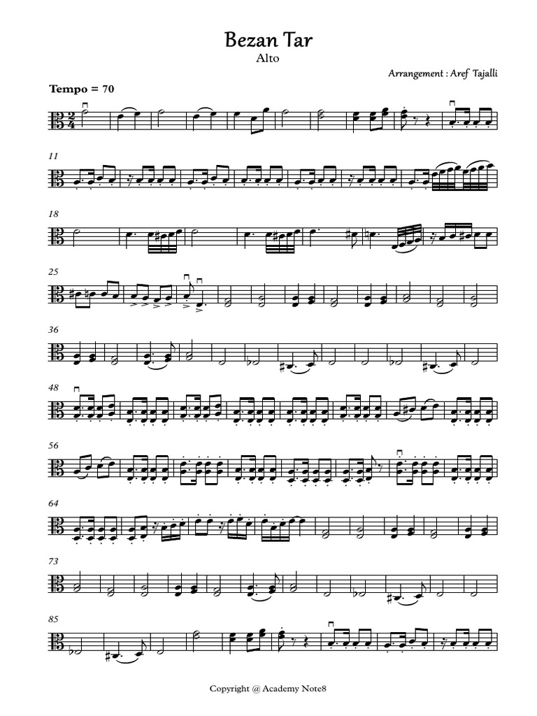 Arrangement musical de Bezan Tar | PDF