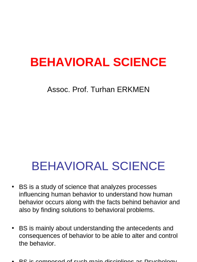 Understanding Behavioral Science in Management | PDF | Intelligence ...