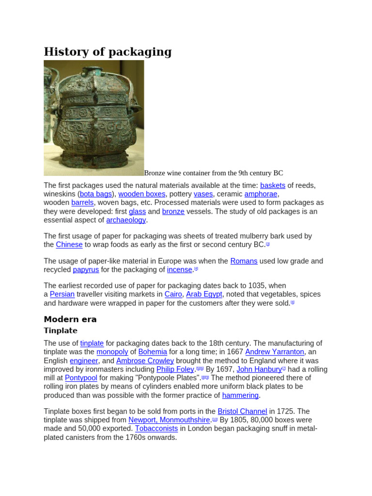 History of packaging | PDF