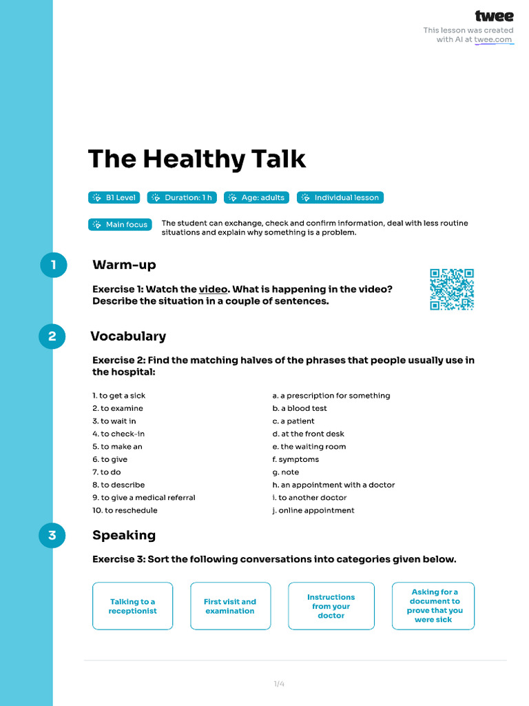 The Healthy Talk b1 | PDF