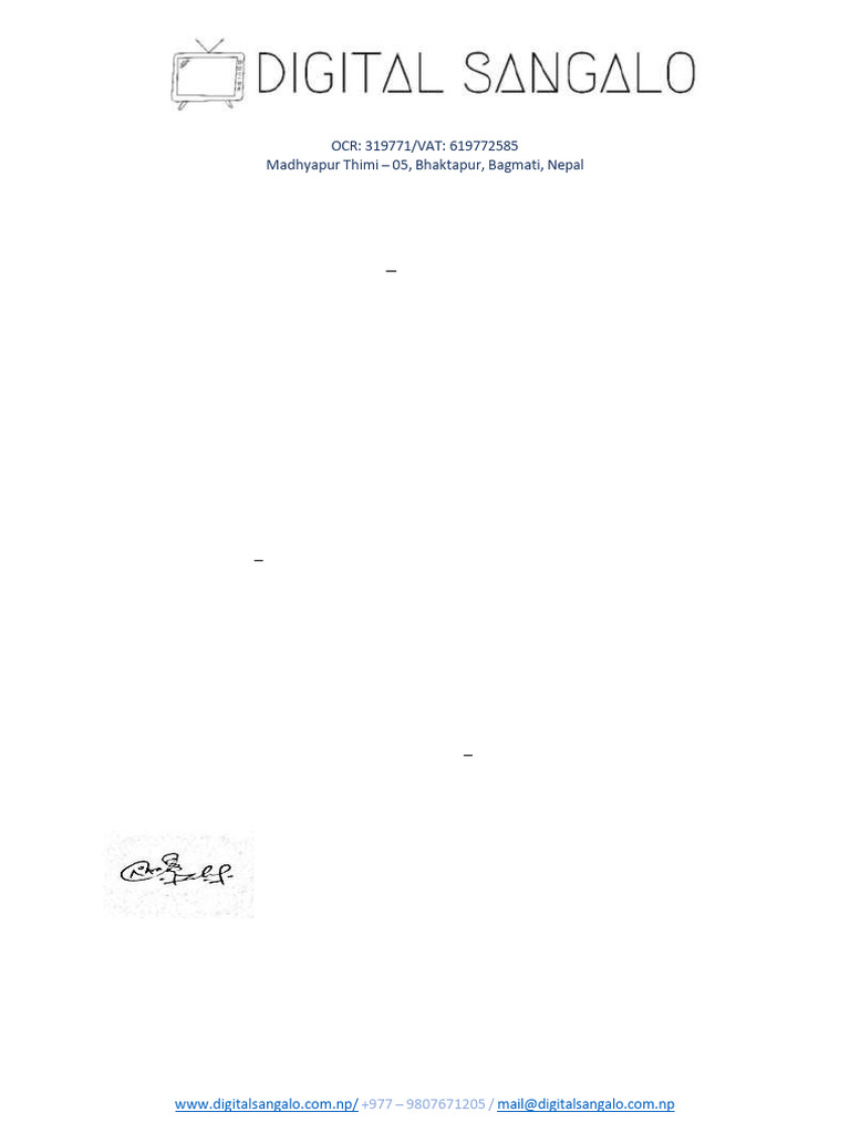 Junior Full Stack Developer Offer Letter Niranjan Sah | PDF