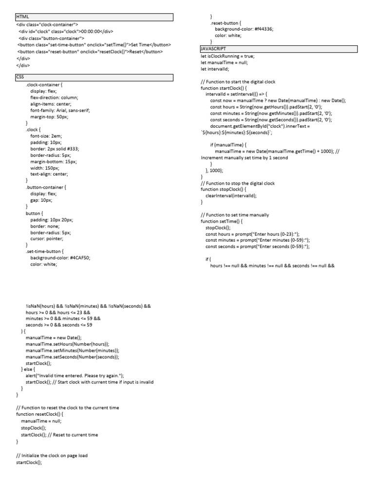 digital clock 2 | PDF | Software Development | Computer Programming