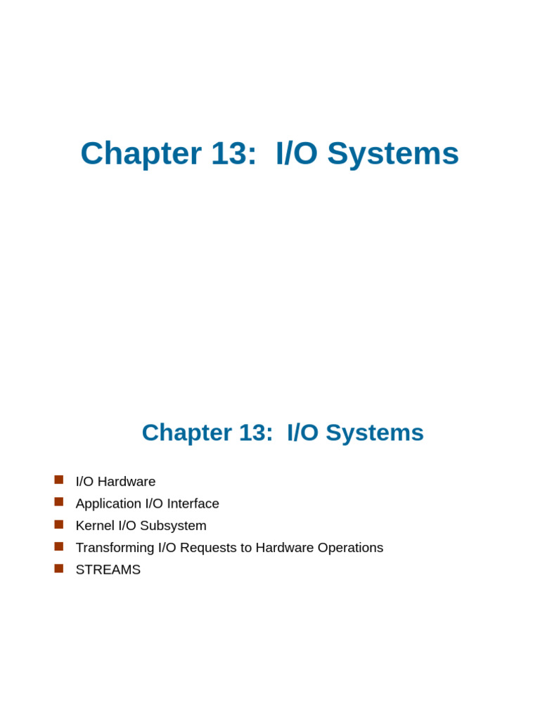 OS Unit - 4 Part-2 ch13 | PDF | Input/Output | Operating System