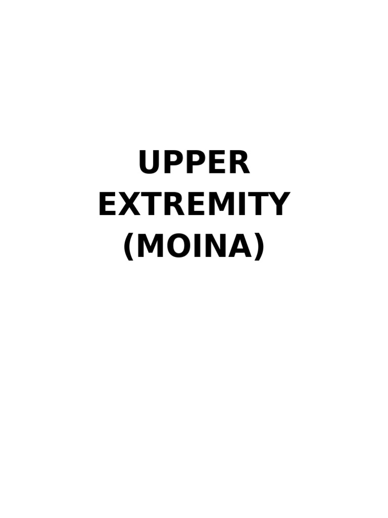 Upper Extremity (Moina) | PDF | Thumb | Arm