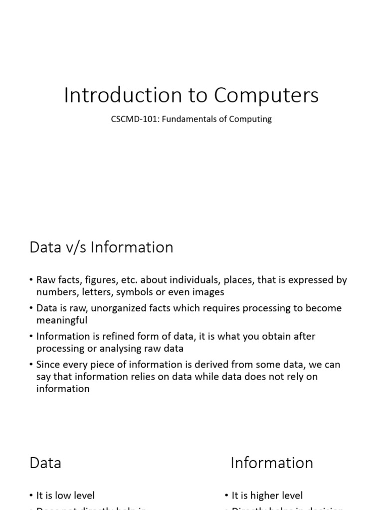 Introduction to Computers | PDF | Process (Computing) | Operating System