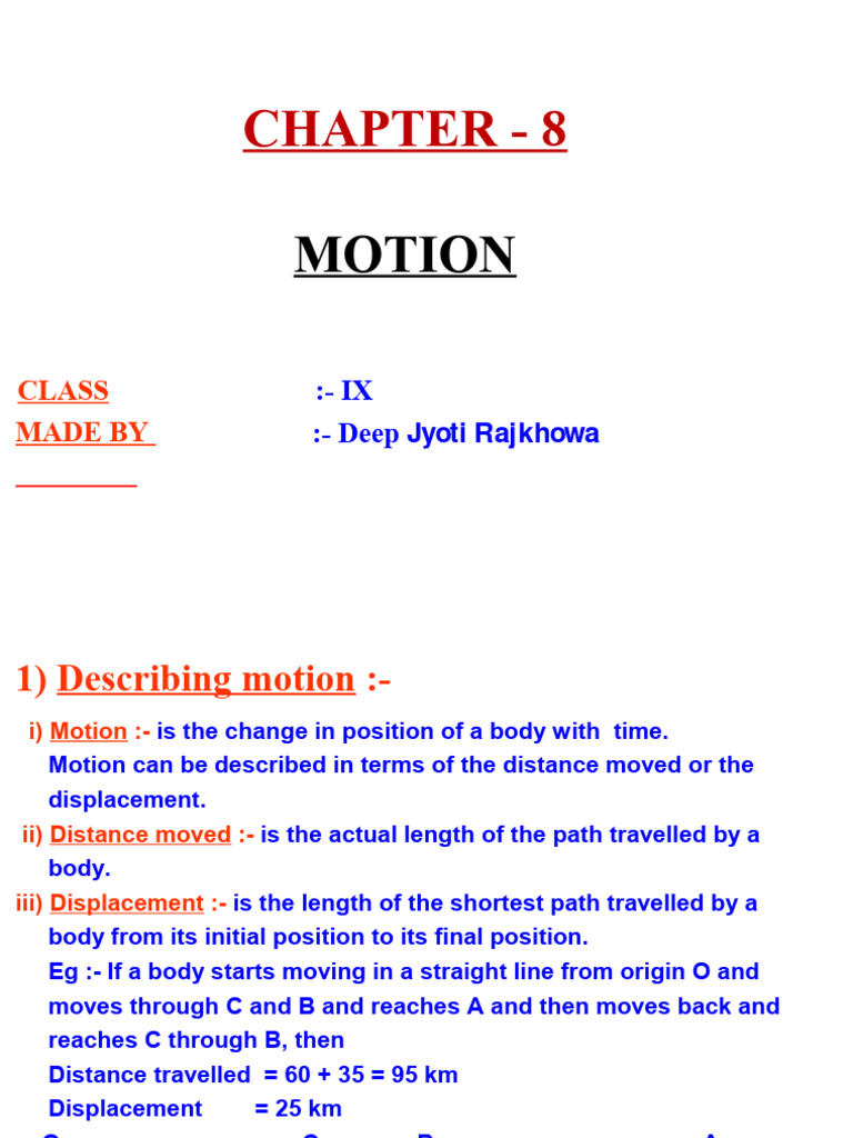 Understanding Motion: Key Concepts | PDF | Velocity | Acceleration