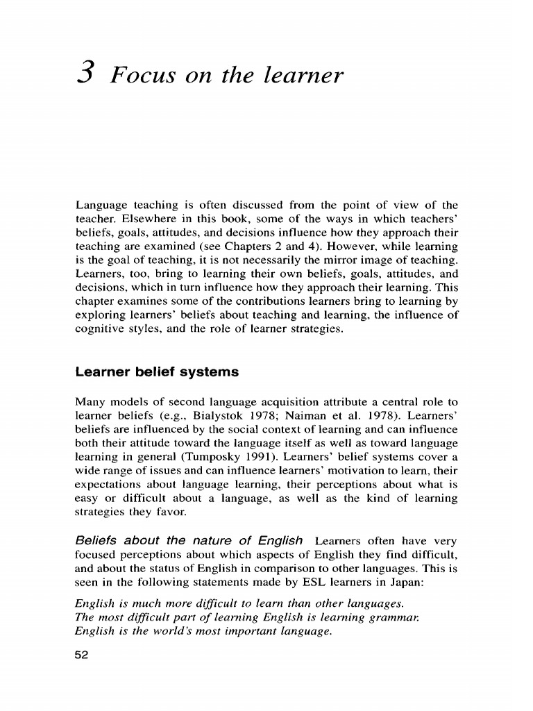 Focus On The Learner - Reflective Teaching in Second Language Classrooms (Cambridge Language ...