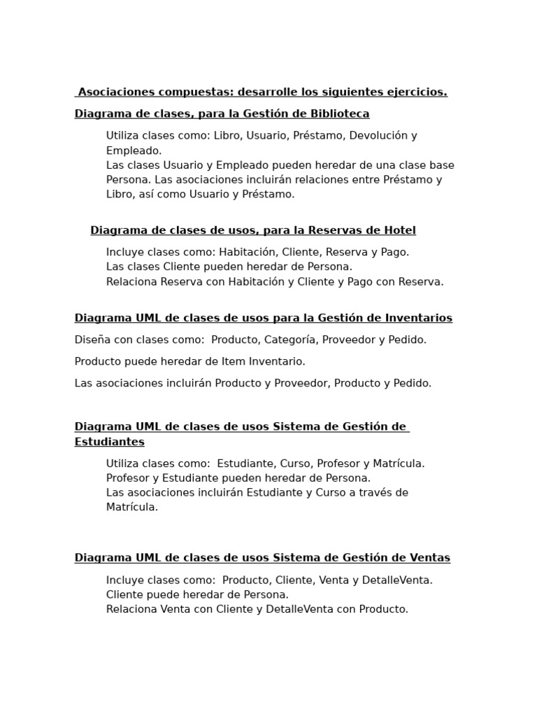 Ejercicios de Asociaciones Comp | PDF