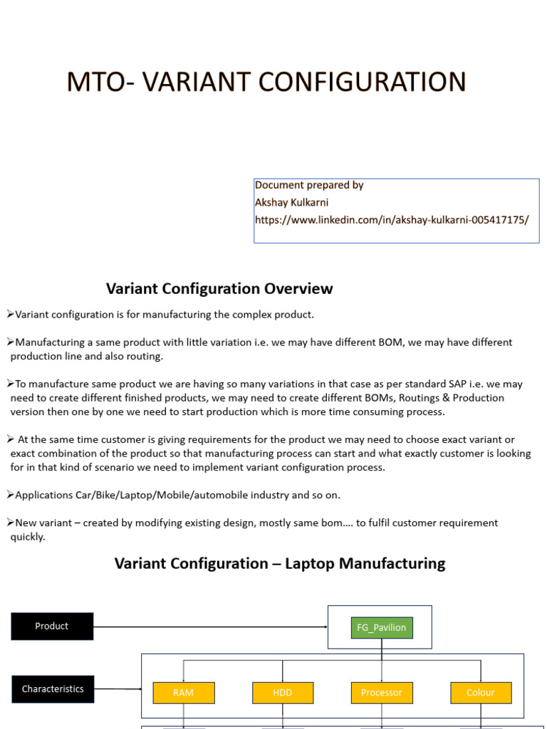 Strategy 25 - Make To Order - Variant Configuration - Overview | PDF | Computing | Production ...