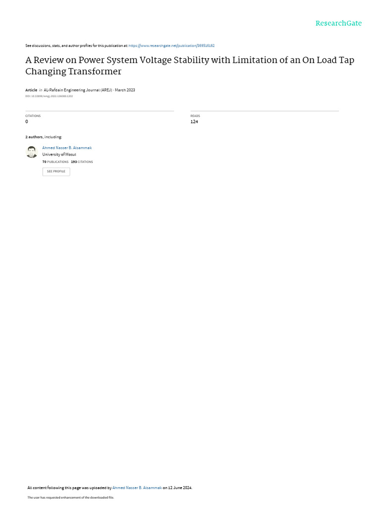 Voltage Stability in Power Systems | PDF | Transformer | Electromagnetism