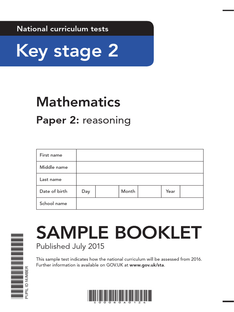 Sample Ks2 Mathematics Paper2 Reasoning | PDF | Copyright