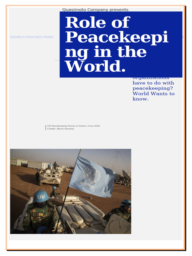 UN Peacekeeping: Role and Challenges | PDF | Peacekeeping | United Nations