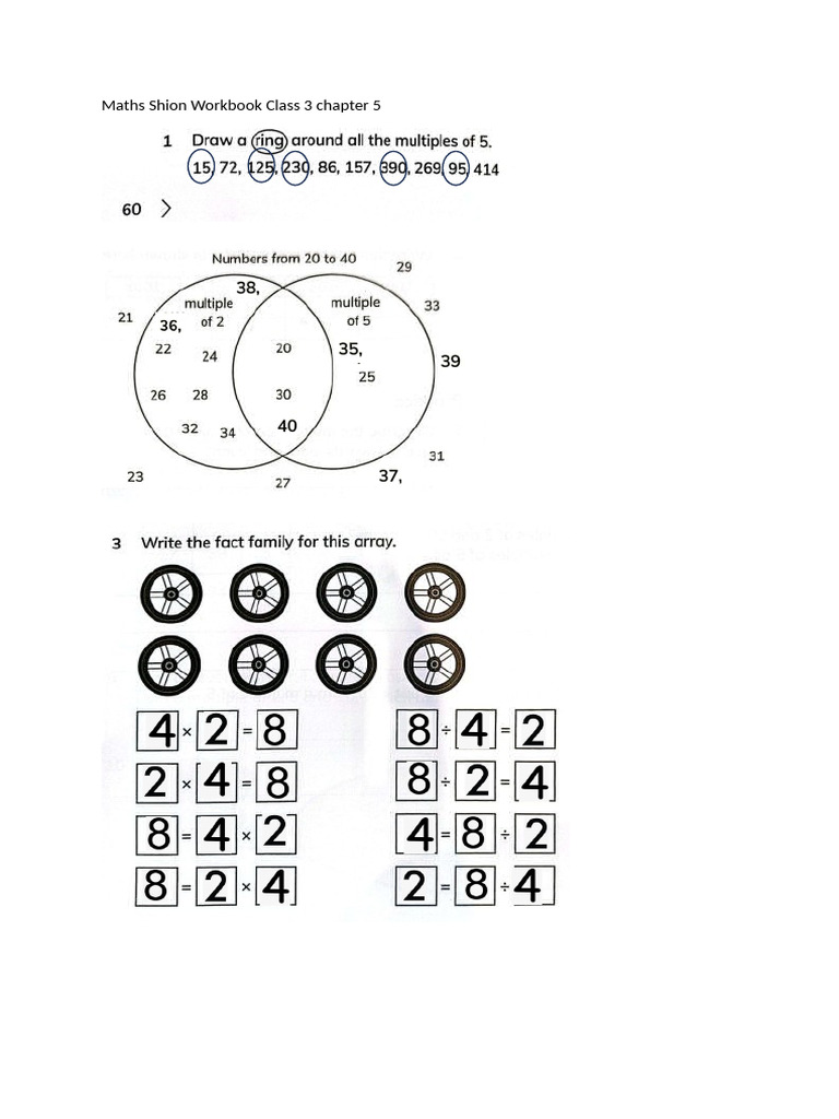 Maths Shion Workbook Class 3 Chapter 5 | PDF | Mathematics | Arithmetic