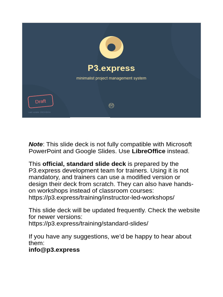 P3.express Trainer Notes | PDF | Methodology | Creative Commons License