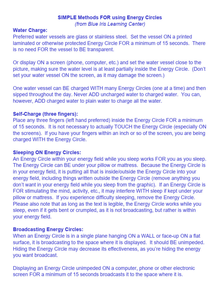 Using Energy Circles for Health | PDF