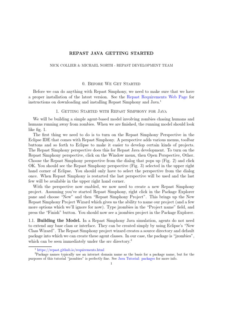 RepastJavaGettingStarted | PDF | Constructor (Object Oriented ...