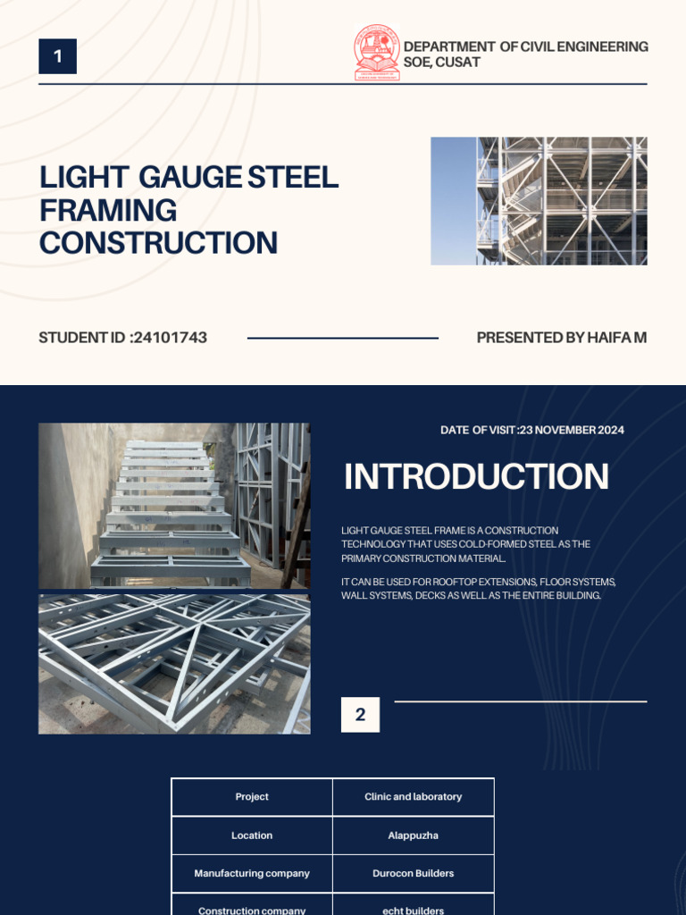 Blue and Cream Modern Construction Presentation PDF | PDF | Framing (Construction) | Building ...