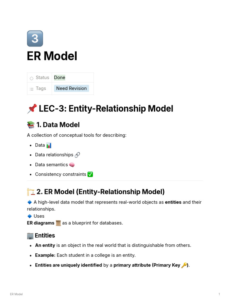 ER Model | PDF | Data Model | Information Technology