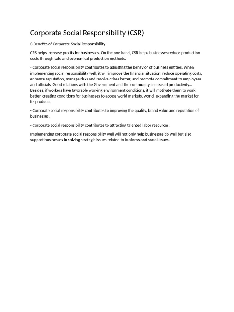 Corporate Social Responsibility | PDF